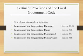 The Local Legislative Process: Powers and Functions of the Sanggunian | PDF