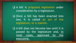 LEGISLATIVE ACTS AS BASES FOR PUBLIC POLICY | PPTX