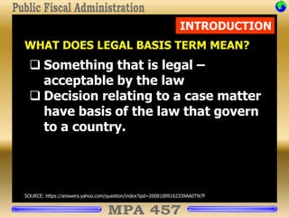 The Constitutional and Legal Basis of Public Finance in the Philippines ...