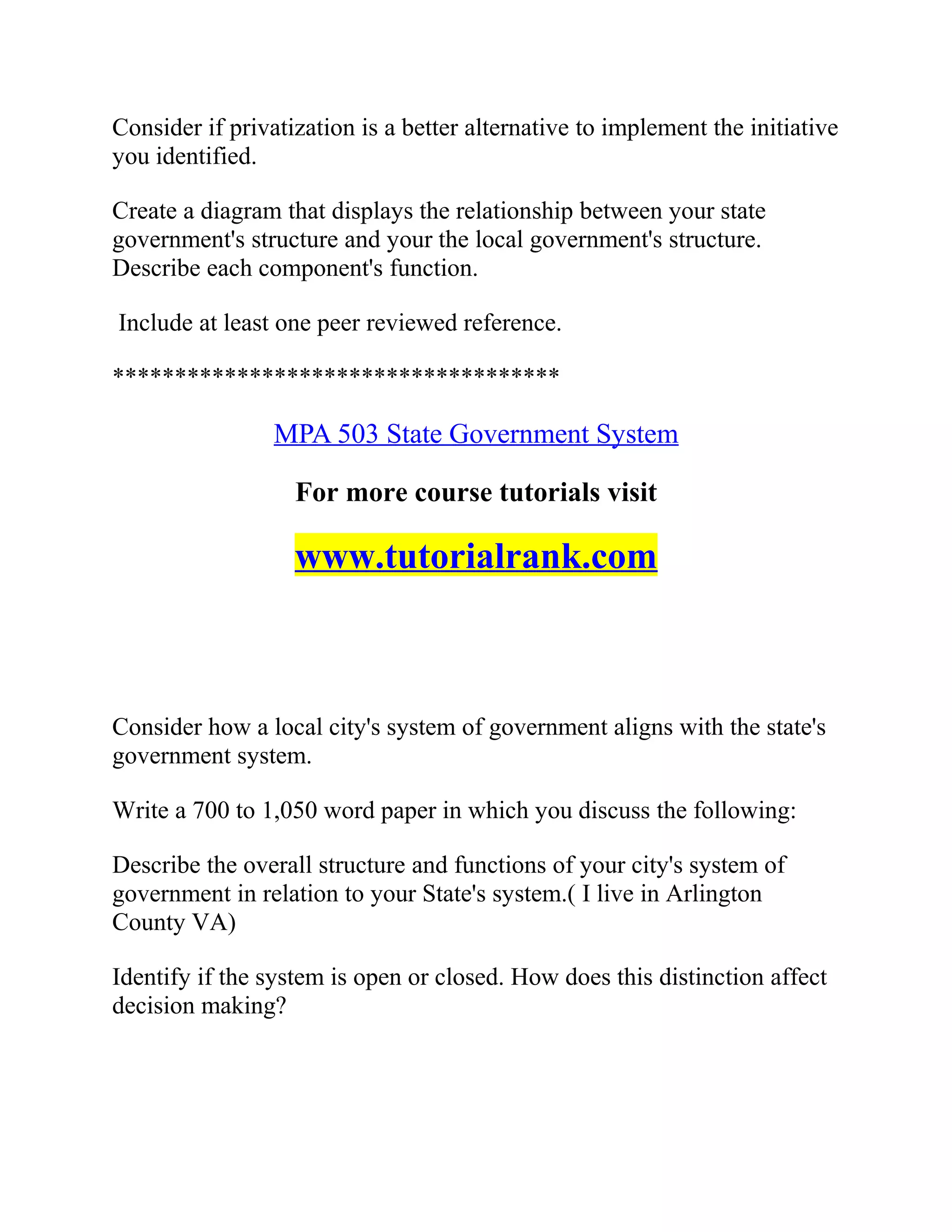 MPA 503 Inspiring Innovation / tutorialrank.com