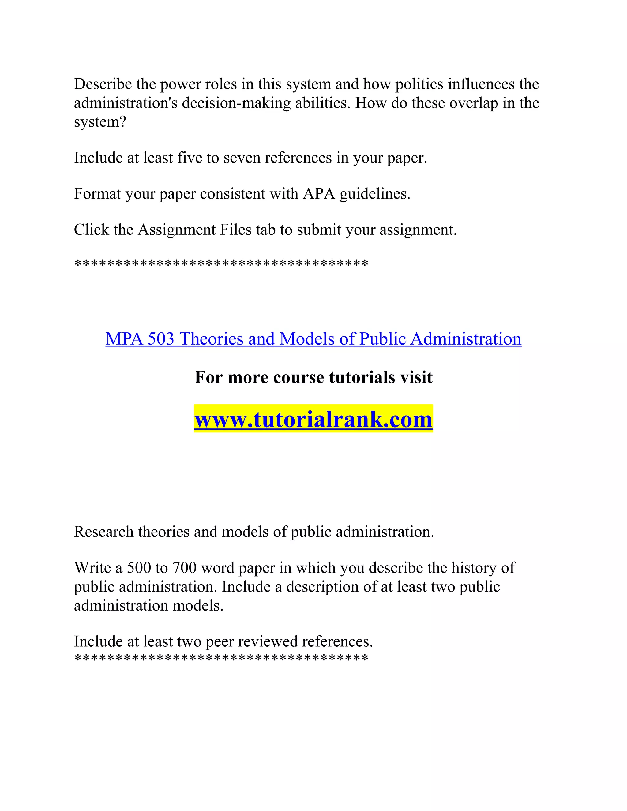 MPA 503 Inspiring Innovation / tutorialrank.com