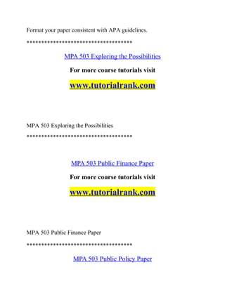 MPA 503 Inspiring Innovation / tutorialrank.com