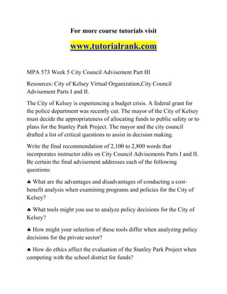 Mpa 573 Effective Communication - tutorialrank.com | Educational ...