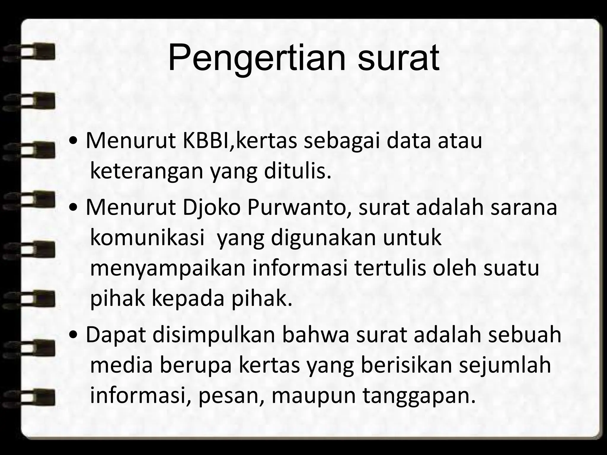 Dasar surat menyurat, bagian bentuk surat. Melakukan prosedur ...