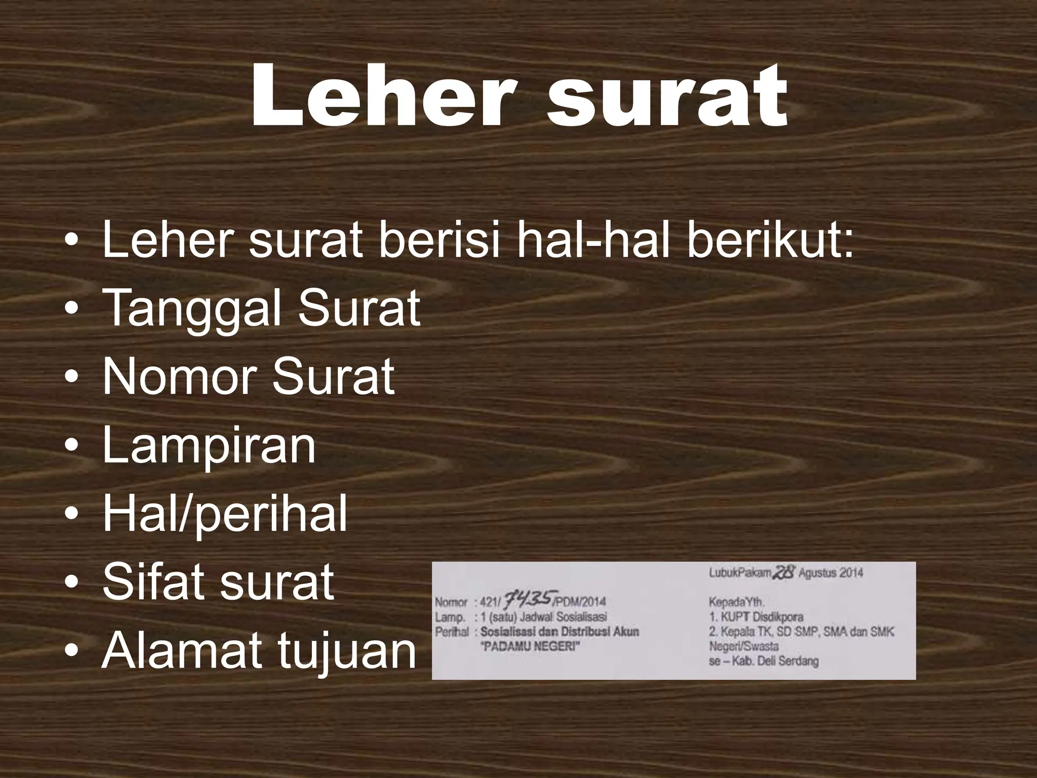 Dasar surat menyurat, bagian bentuk surat. Melakukan prosedur ...