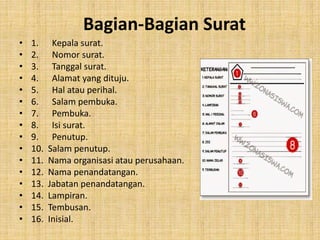 Dasar surat menyurat, bagian bentuk surat. Melakukan prosedur ...