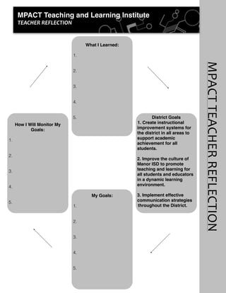 MPACT Teaching & Learning Institute Program 2014 | PDF