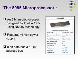 MP&AL presentation (8085 microprocessor architecture) | PPT | Operating Systems | Computer ...