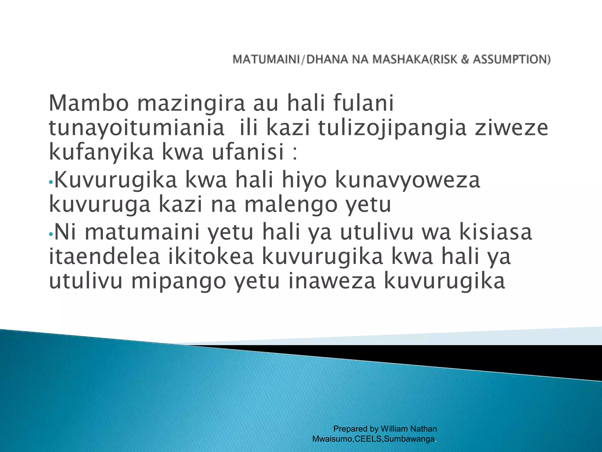 MPANGO MKAKATI | PPTX