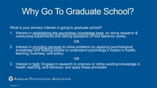 Finding Fit - A Strategic Approach to Applying to Graduate Psychology Programs - April 11, 2019 ...