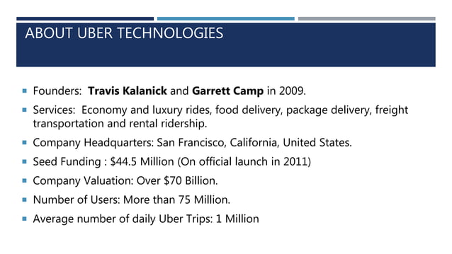 Study on Management of Uber | PPTX | Logistics and Transportation Industry | Industries