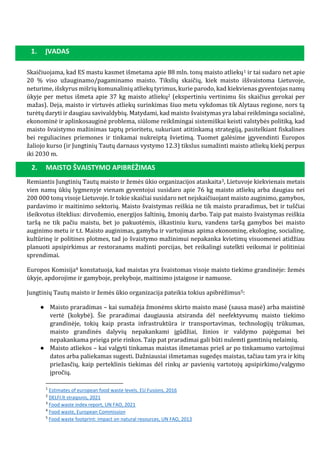 Pasiūlymai dėl maisto švaistymo mažinimo | PDF