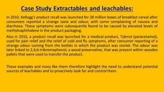 Detection and identification of Extractables and leachables from ...