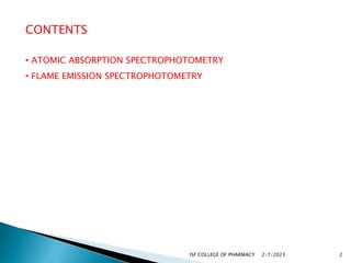Atomic absorption anf flame emission spectrophotometry | PPTX