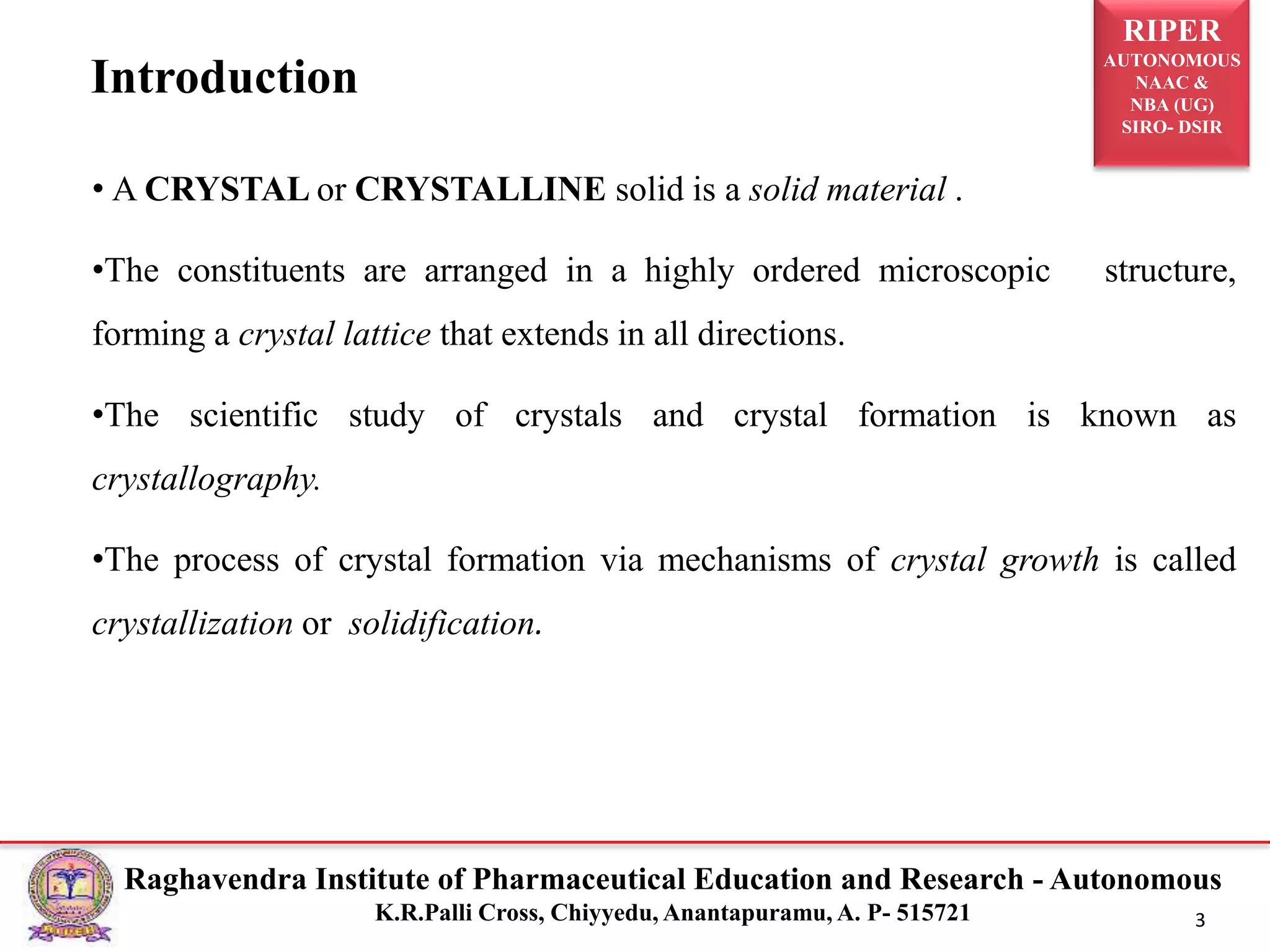 TYPES OF CRYSTALS | PPTX