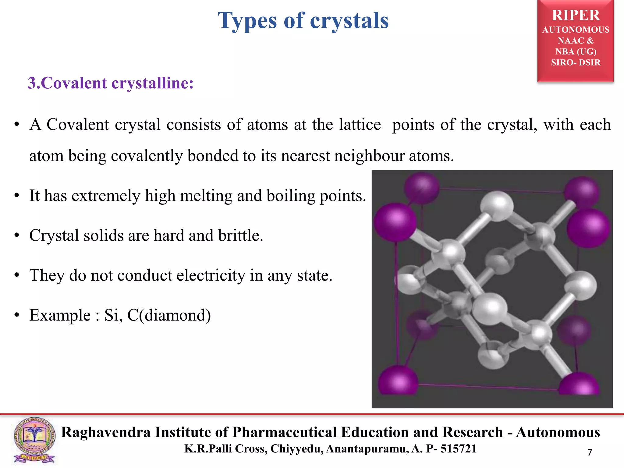 TYPES OF CRYSTALS | PPTX