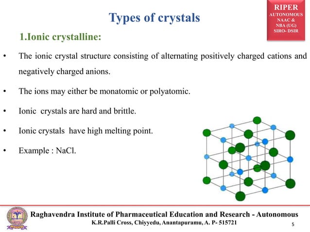 TYPES OF CRYSTALS | PPTX