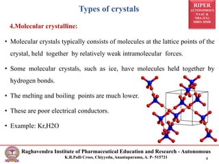 TYPES OF CRYSTALS | PPTX