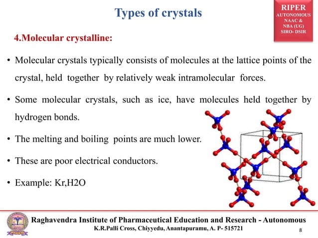 TYPES OF CRYSTALS | PPTX