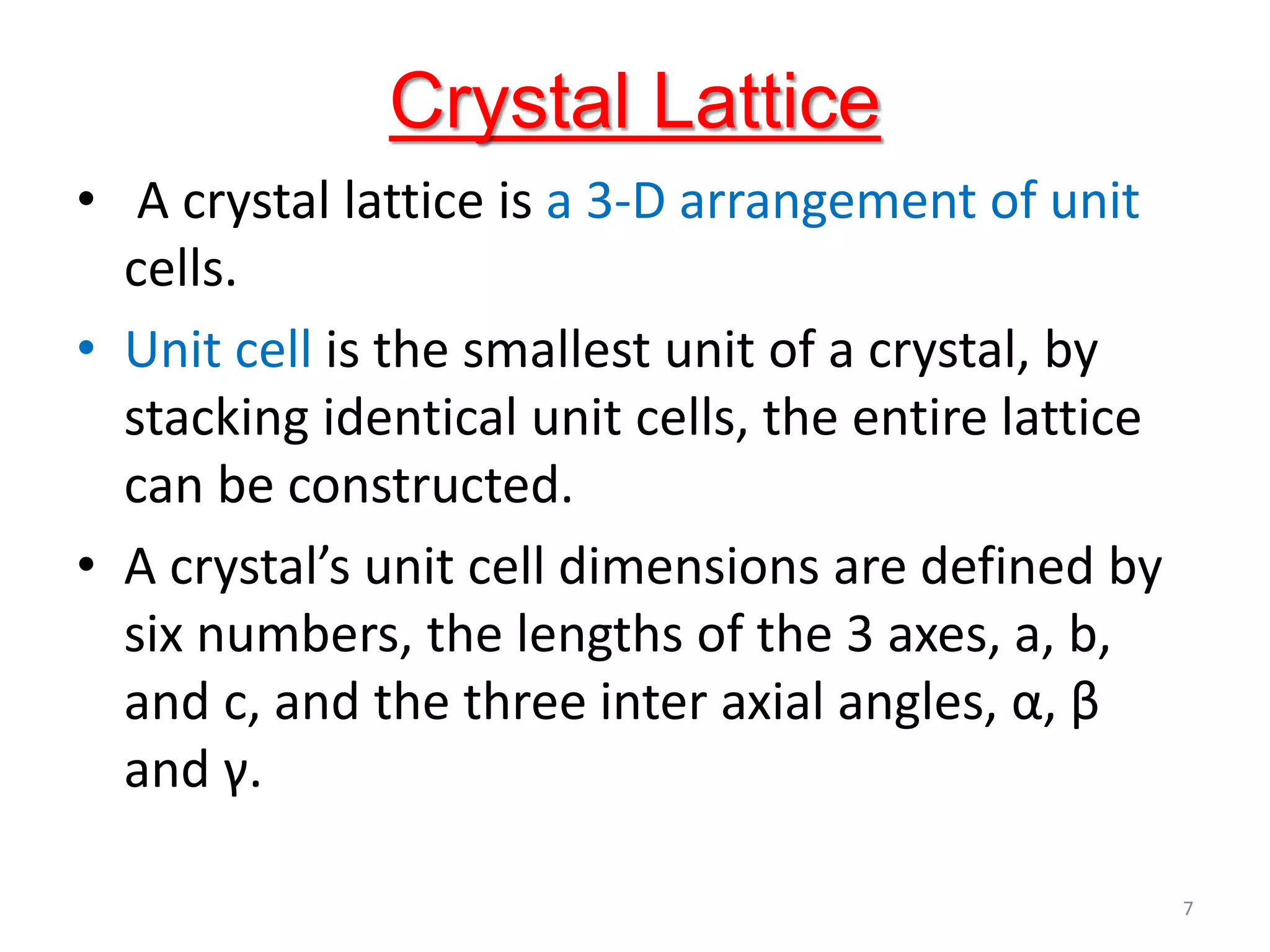 Types of Crystals and Application of X-ray Diffraction | PPTX