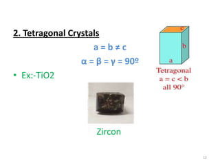 Types of Crystals and Application of X-ray Diffraction | PPTX