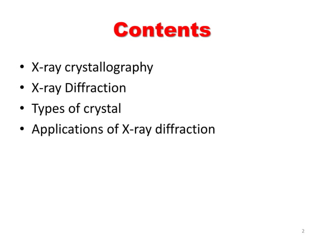 Types of Crystals and Application of X-ray Diffraction | PPTX ...