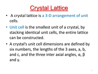 Types of Crystals and Application of X-ray Diffraction | PPTX