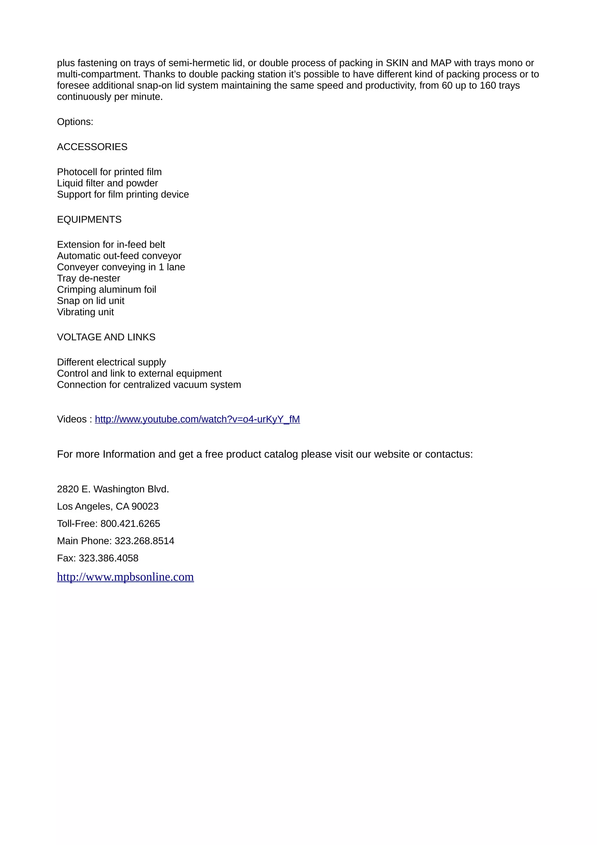 Food Processing and Packaging Equipments for Commercial | PDF