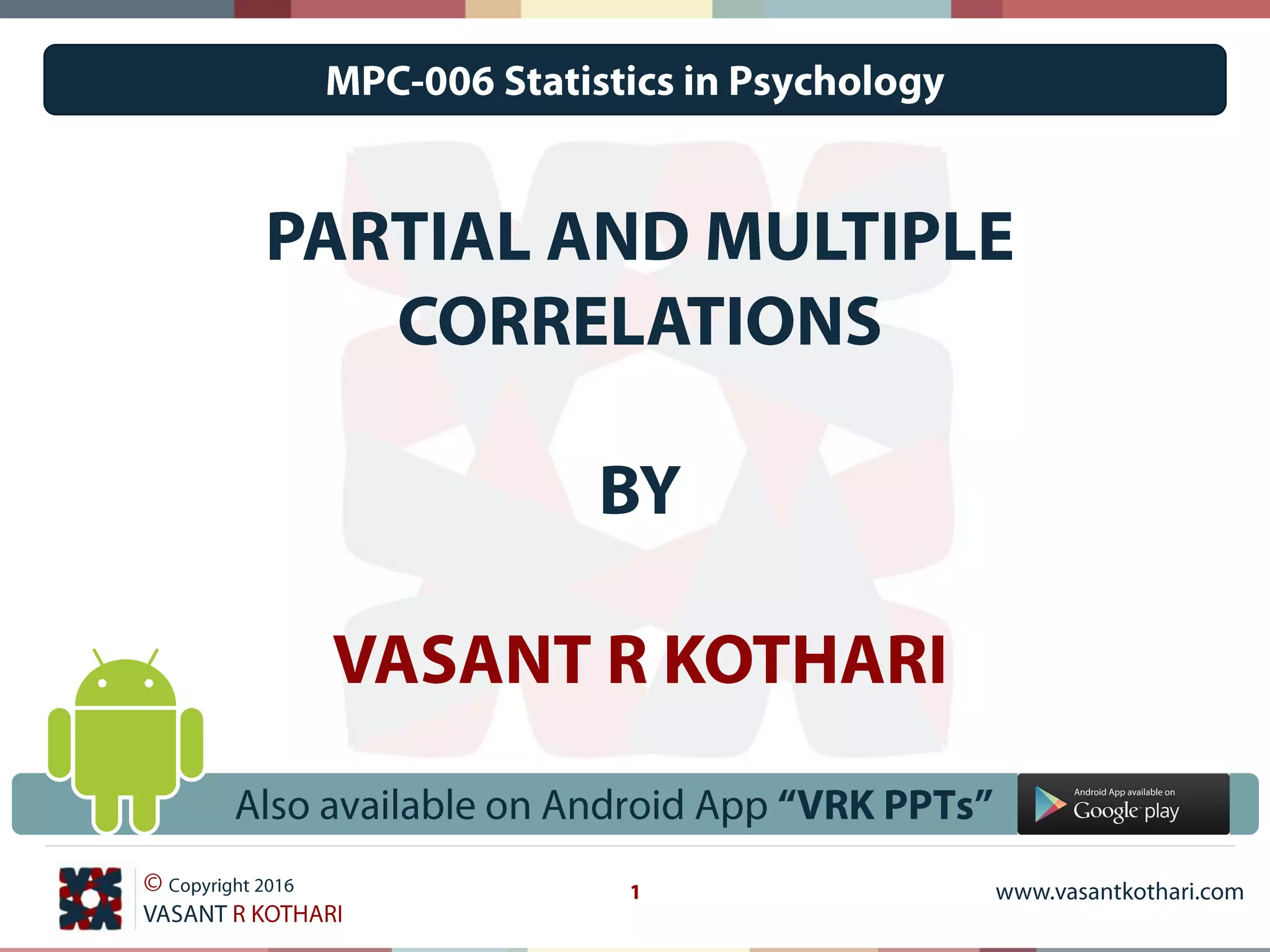 Mpc 006 - 02-03 partial and multiple correlation | PDF