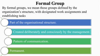 Groups, It’s Nature , It’s Types & Team Building | PPTX