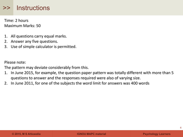 IGNOU Question Paper Pattern >> MAPC >> MPC006 - Statistics in ...