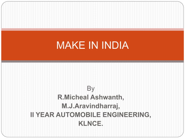 Make In India | PPT