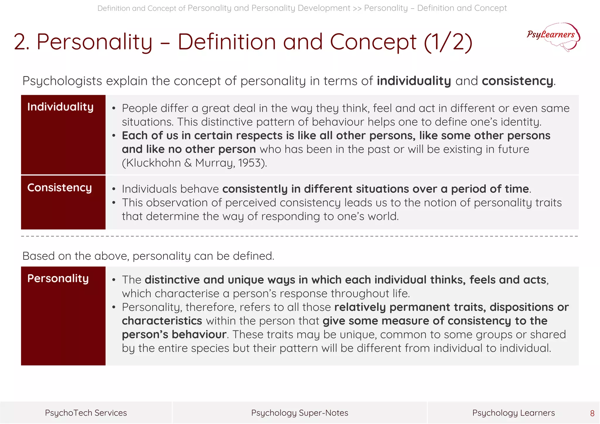 Definition and Concept of Personality and Personality Development | PPT