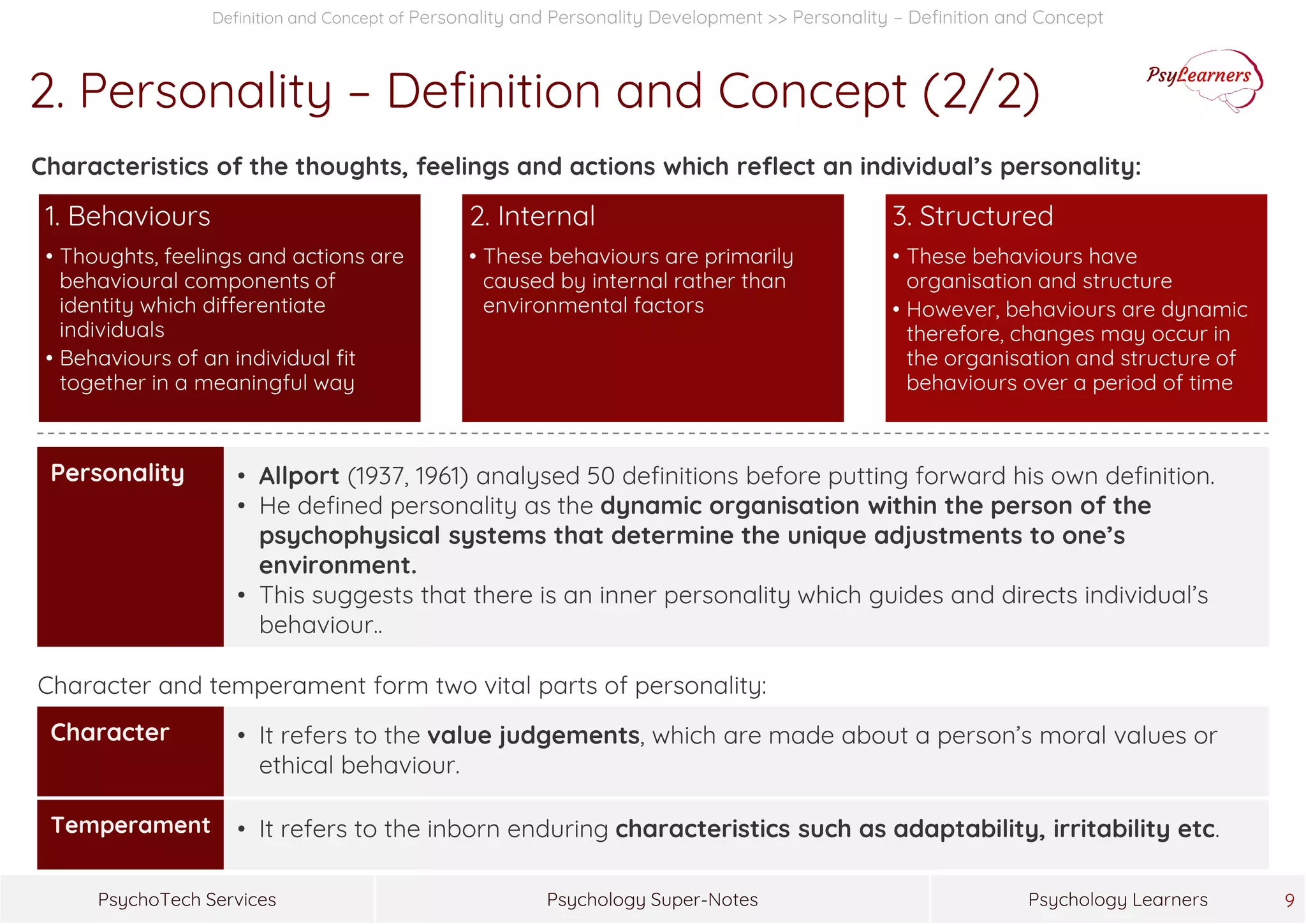 Definition and Concept of Personality and Personality Development | PPT