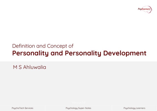 Definition and Concept of Personality and Personality Development | PPT