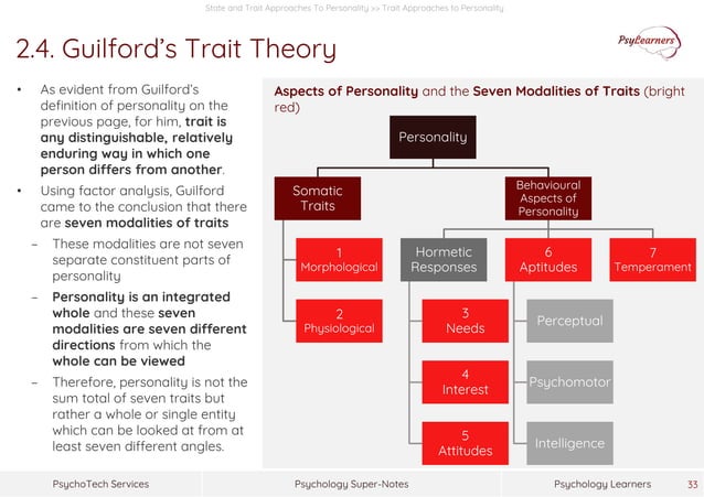 Theories of Personality: State and Trait Approaches to Personality | PDF