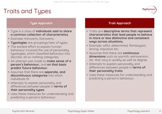 Theories of Personality: State and Trait Approaches to Personality | PPT