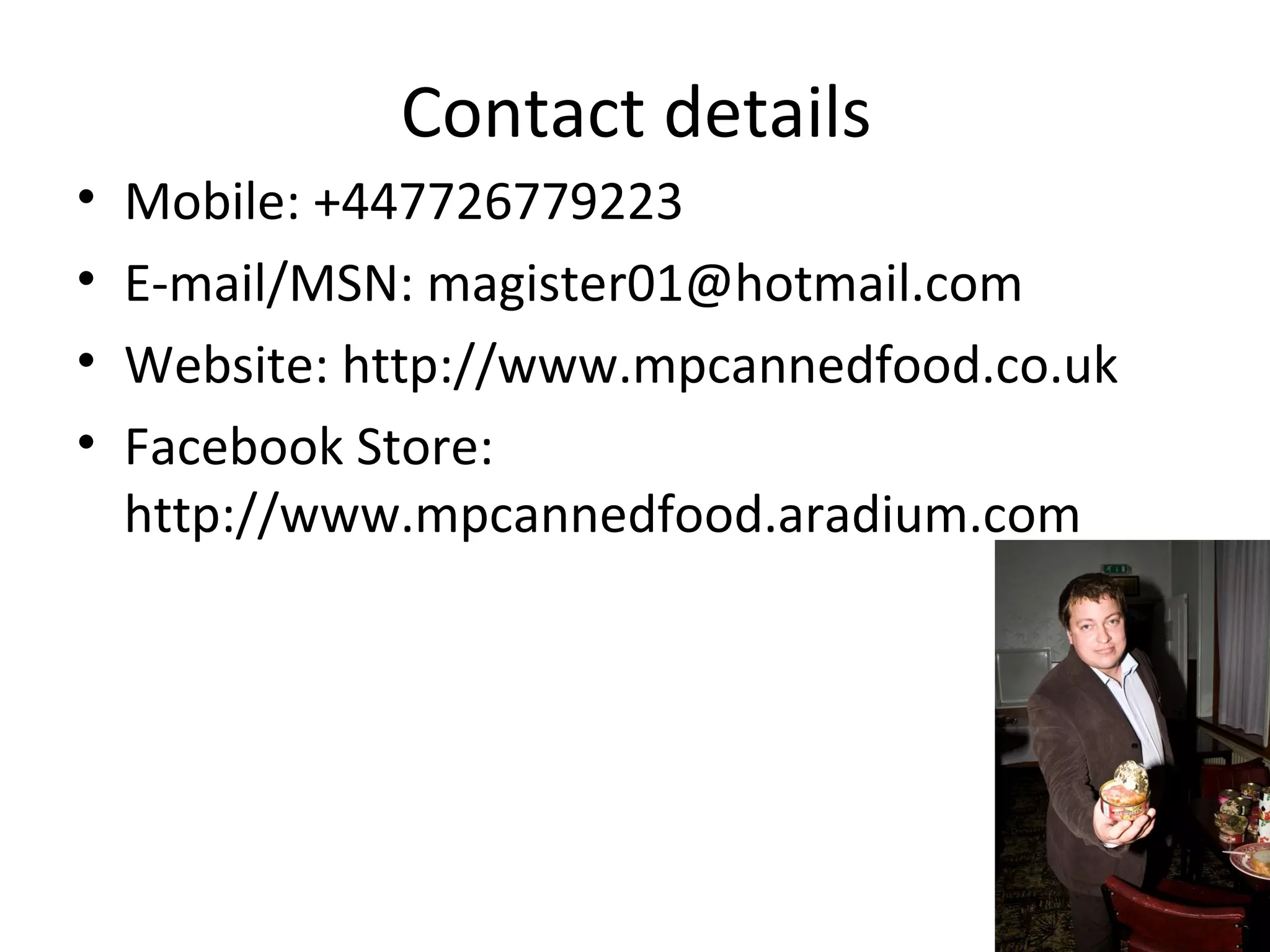 MP CANNED FOOD Business Plan presentation | PPT