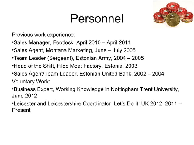 MP CANNED FOOD Business Plan presentation | PPT