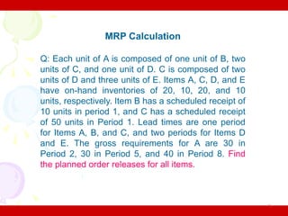 Assignment on MRP Calculation | PPTX