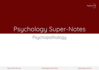 Foundations of Psychopathology >> Classification of Psychopathology | PDF