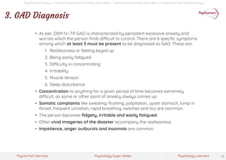 Mental Disorders >> Generalised Anxiety Disorder | PDF