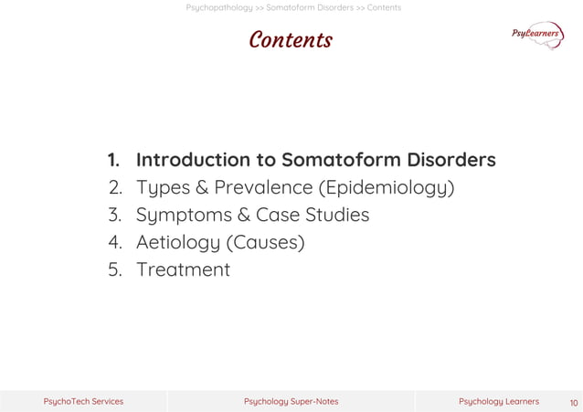 Mental Disorders >> Somatoform Disorders | PPT