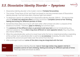 Anxiety Disorders >> Dissociative Disorders | PPT