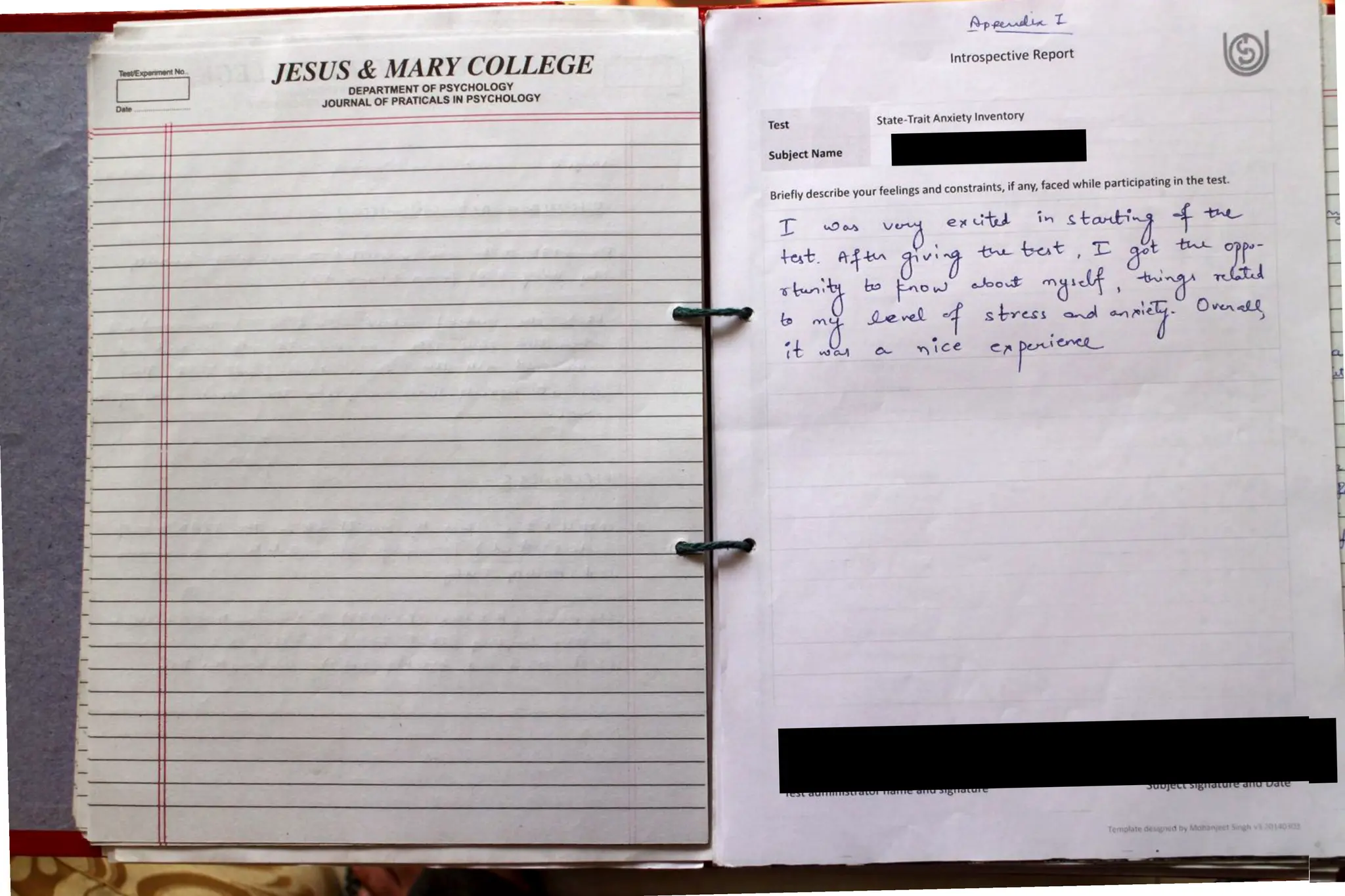 IGNOU Sample Practical File for MPCE014 Clinical Psychology MS | PDF