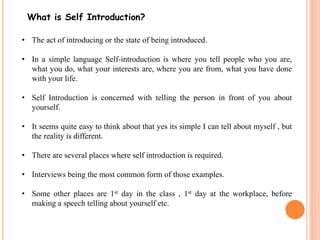 Self introduction and peer group | PPTX
