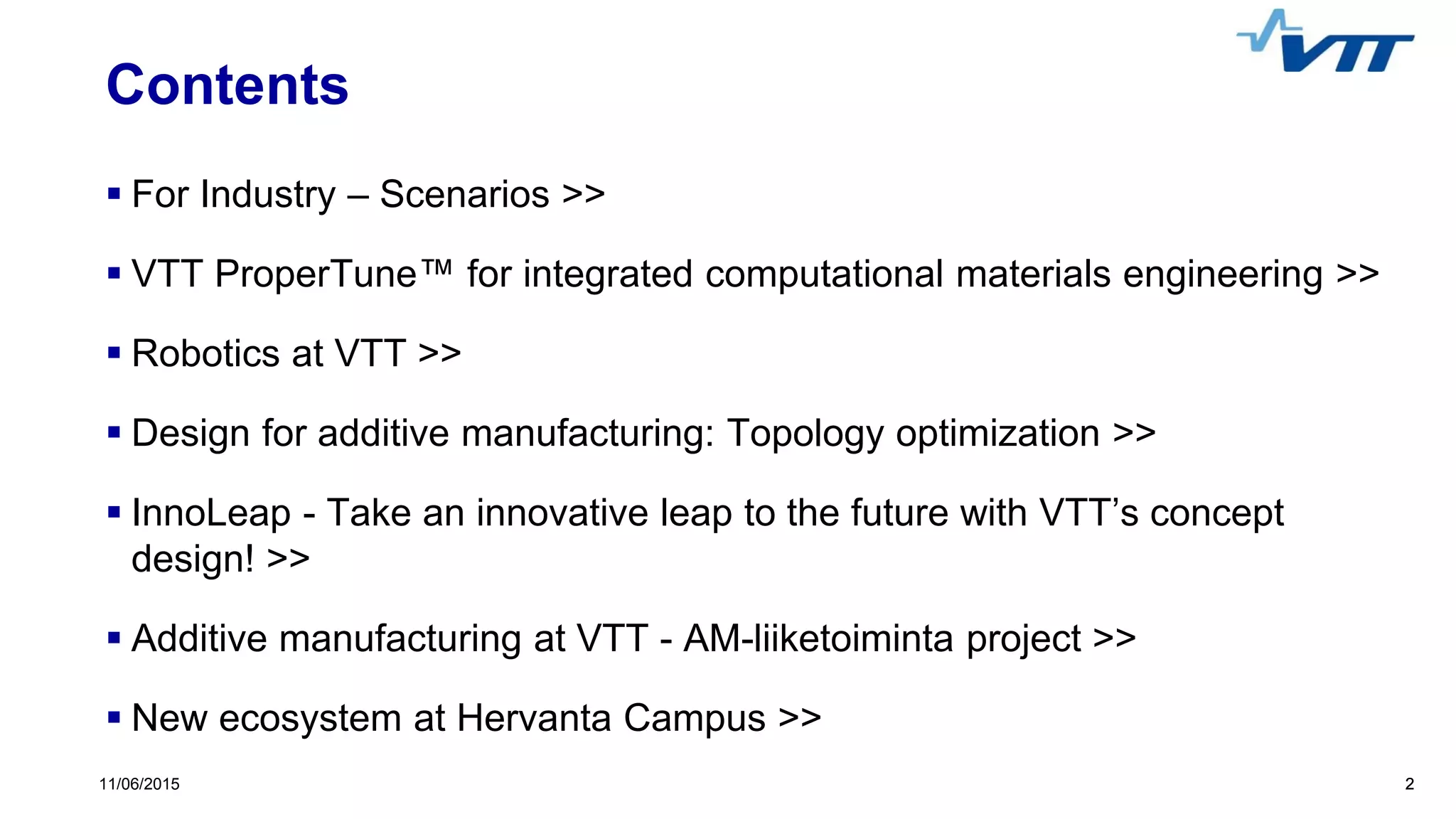 VTT For Industry | PDF