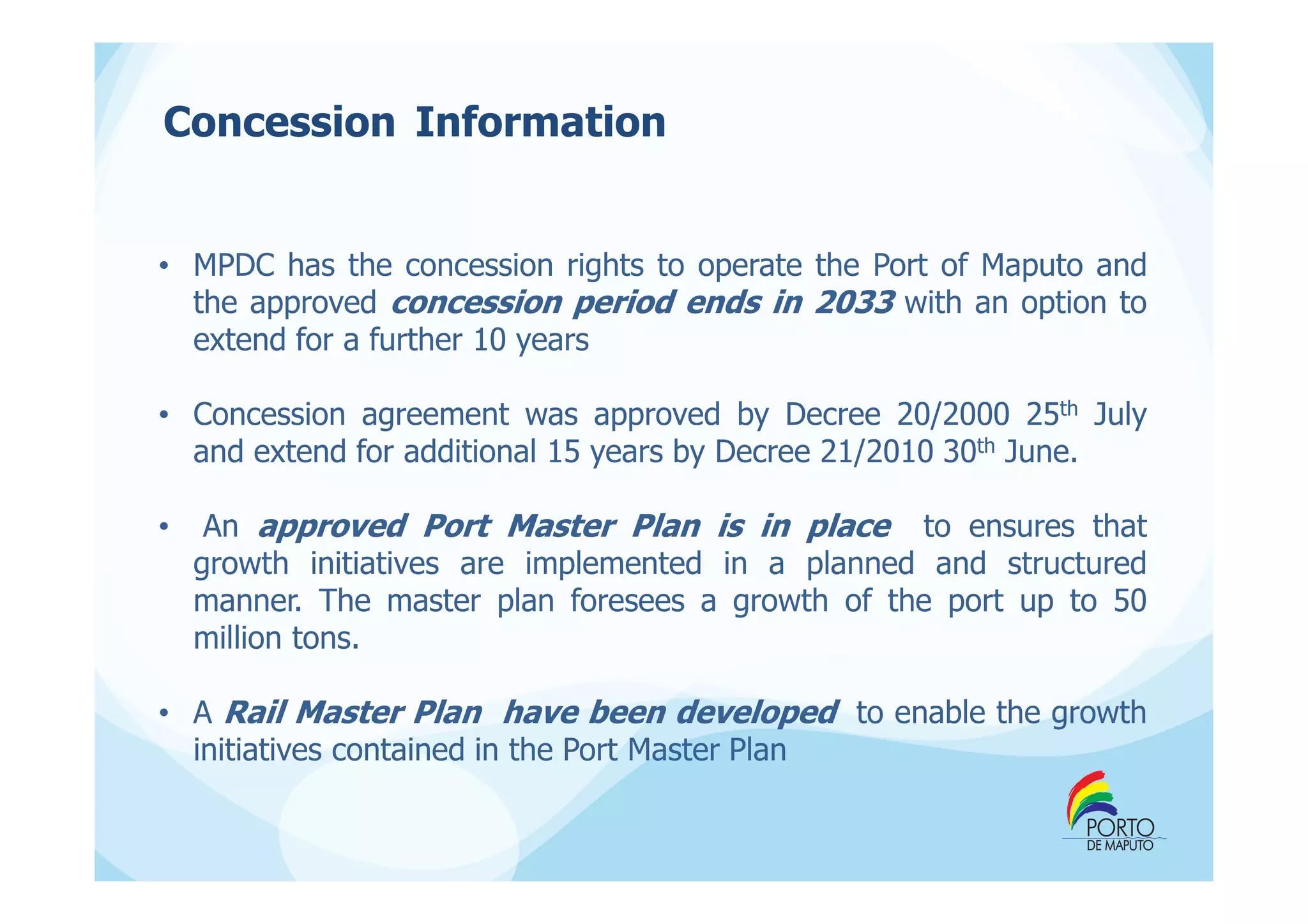 Port of Maputo Infrastructure and Operations update | PDF