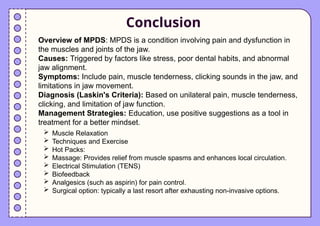 Myofascial Pain and Dysfunctional Syndrome | PPTX