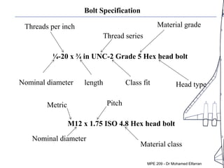 Mpe 209 lec 10 screw fastners | PPT